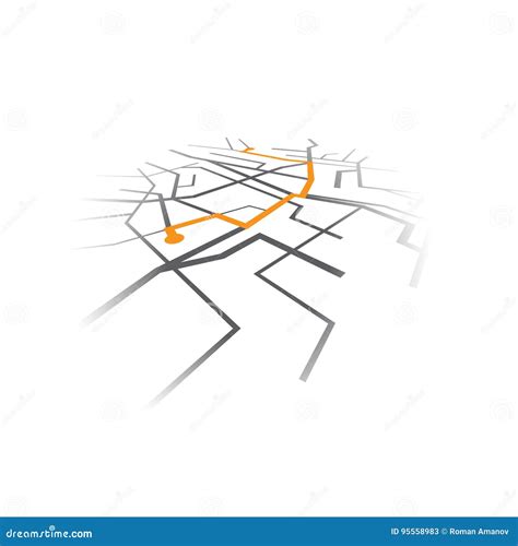 Gps Navigation Background Road Map Isolated On White Stock Vector