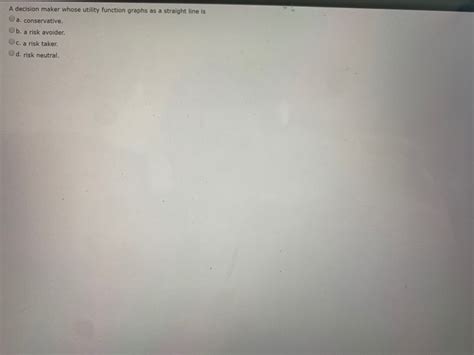 Solved A Decision Maker Whose Utility Function Graphs As A