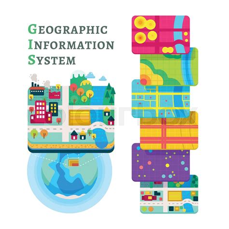 GIS Concept Data Layers For Infographic Stock Vector Colourbox