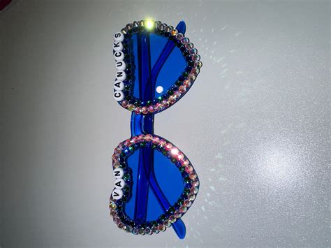 Custom Bedazzled Sunglasses Artist Or Name Or Initial Etsy
