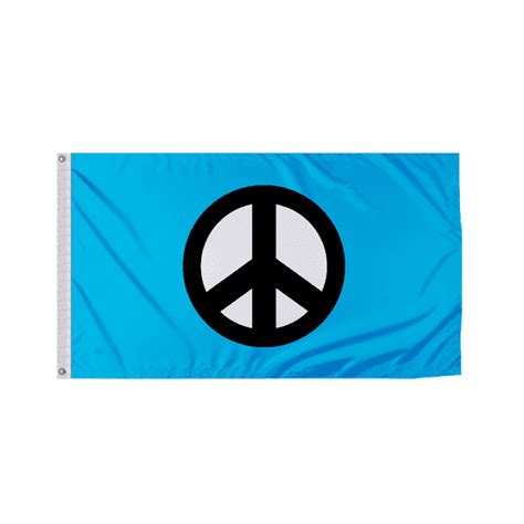 Promopatriot Blue Peace Symbol Flag 3x5 Ft Nylon With Stitched Edges