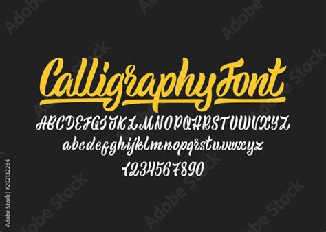 Calligraphic Vector Script Font Handwritten Brush Style Modern Calligraphy Cursive Typeface
