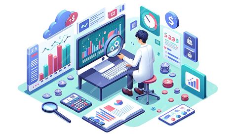 3d Flat Vector As Financial Researcher Developing Predictive Models Concept As A Vector