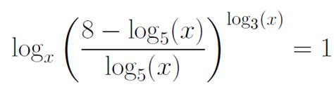 Solved Logx Log5 X 8log5 X Log3 X 1 Chegg Com