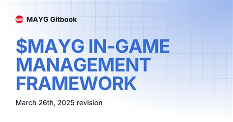 Mayg In Game Management Framework Mayg Gitbook