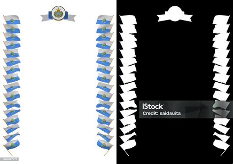 프레임과 깃발 그리고 팔의 외 투의 샌 마 리노와 국경 3 차원 일러스트 레이 션 공란에 대한 스톡 사진 및 기타 이미지 공란 교육 디자인 Istock