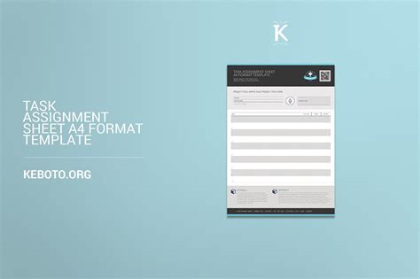 Task Assignment Sheet A4 Format Templates And Themes ~ Creative Market