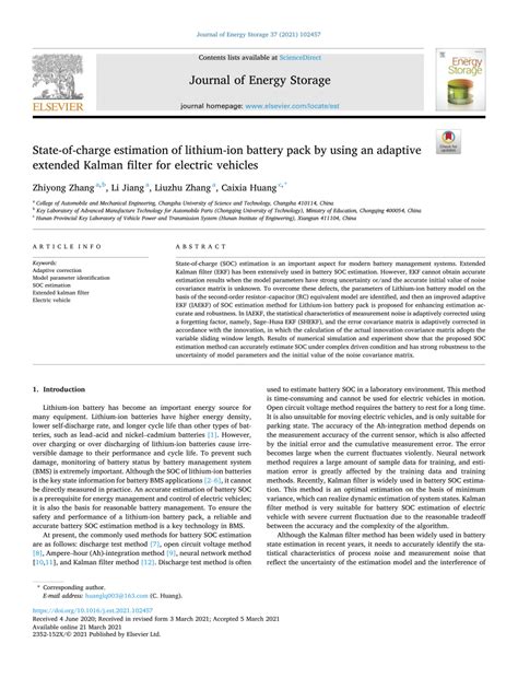 Pdf State Of Charge Estimation Of Lithium Ion Battery Pack By Using