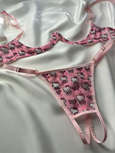 Hello Kitty Panty Mesh Panties Sexy Panties Thong Panties Hello