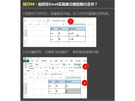 如何设置excel单元格的换行合并？excel技巧excel教程office教程亿库在线