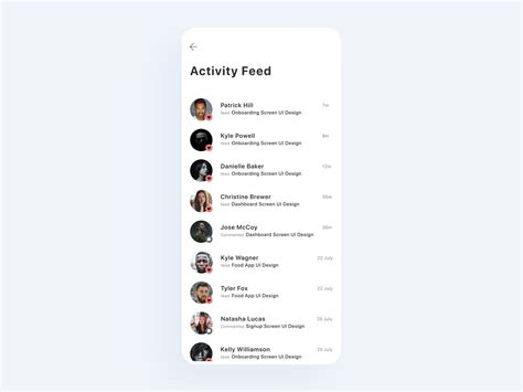 Activity Feed Ui Activities Ui Design App