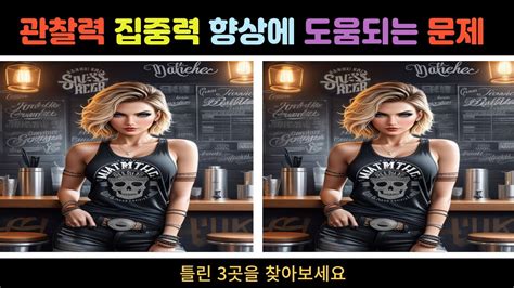 【틀린그림찾기다른그림찾기】 관찰력 집중력 향상에 도움되는 문제 【집중력 향상기억력강화두뇌운동】spot The