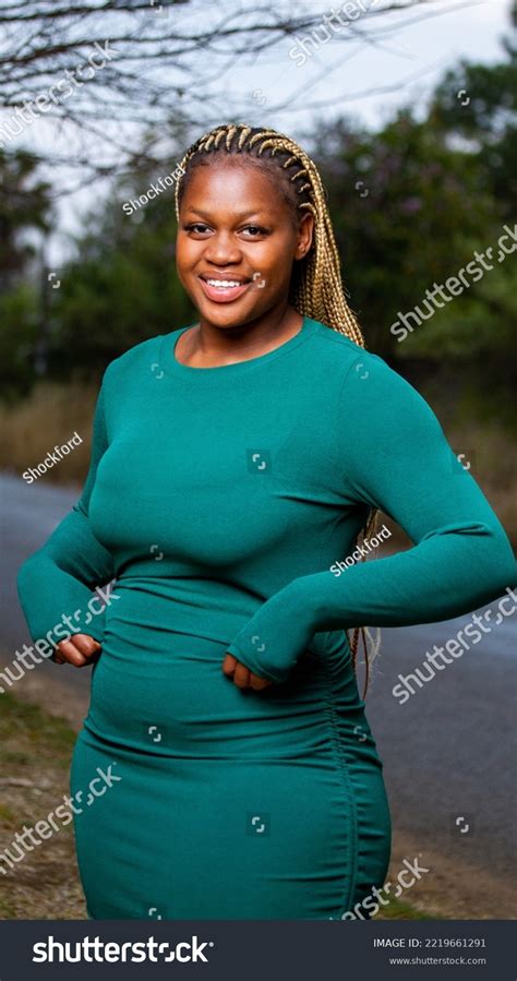 Beautiful Thick Black Woman Smiling Wearing Stock Photo 2219661291 ...