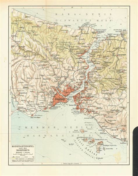 Maps Turkey Bosphorus Istanbul Konstantinopel Philographikon
