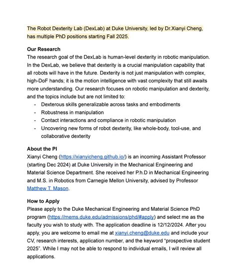 Robotic Dexterity Phd Phdpositions Keepyourdreamsalive