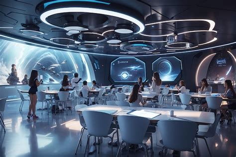 Premium Ai Image Immersive Learning Environments Futuristic Classroom