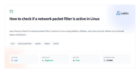 Linux 방화벽 상태 확인 Iptables Nftables Procsysnet Labex