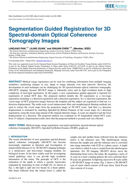 Pdf Segmentation Guided Registration For 3d Spectral Domain Optical