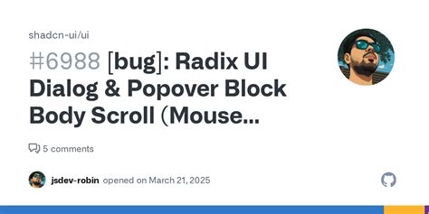 Bug Radix Ui Dialog And Popover Block Body Scroll Mouse Wheel