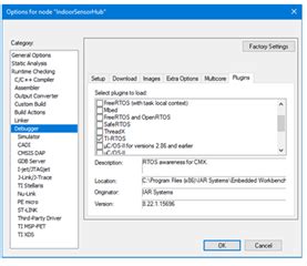 CC1312R What Version Model Of CCS ROV Debugger Configuration Settings Debug Setup Are