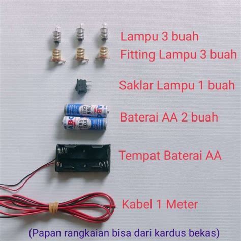 Promo Paket Lampu Praktikum Sekolah Rangkaian Listrik Sederhana Prakarya 1 Saklar Ukuran