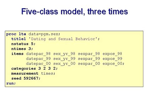 Latent Transition Analysis For Modeling Change Over Time
