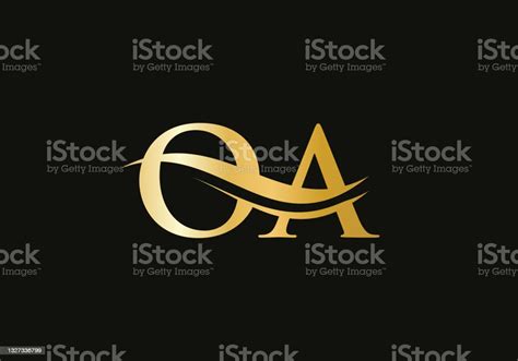 Initial Oa Letter Linked Logo Vector Template Swoosh Letter Oa Logo Design Stock Illustration