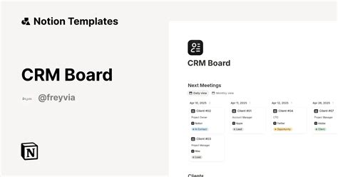 Crm Board Template Notion Marketplace