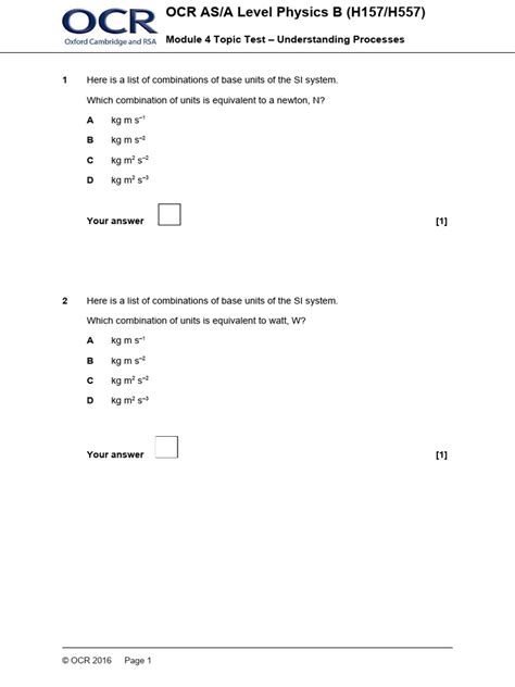Topic Test Understanding Processes Pdf Diffraction Wavelength
