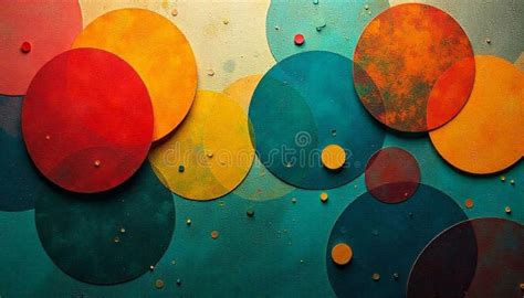 Colourful Abstract Background With Overlapping Oval Shapes In Various Bright Colours Including