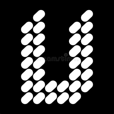 Lowercase U Letter Design Made From A Composition Of Natural Stone