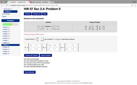 solved je webwork f1 7jastaflm2360s × matrix