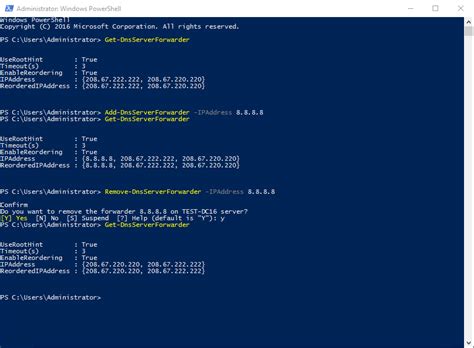 Configure Dns Forwarders With Powershell Windows Server Core 2016 · Readandexecute