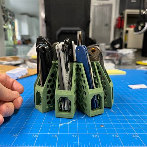 Edc Pocket Knife Holder Multi Slot Rotating Knife And Tool Caddy Etsy