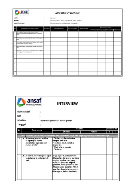 Tools Asesmen Motor Grader Opr Pdf