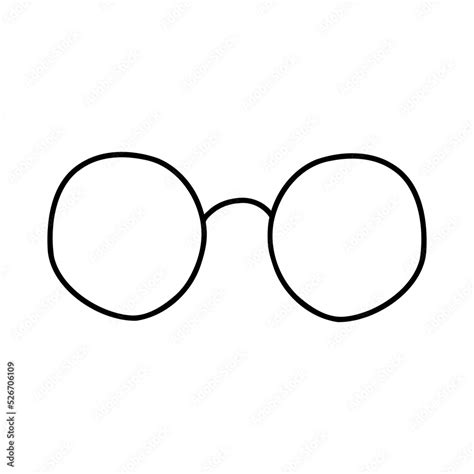 Hand Drawn Doodle Glasses Vector Sketch Illustration Of Black Outline