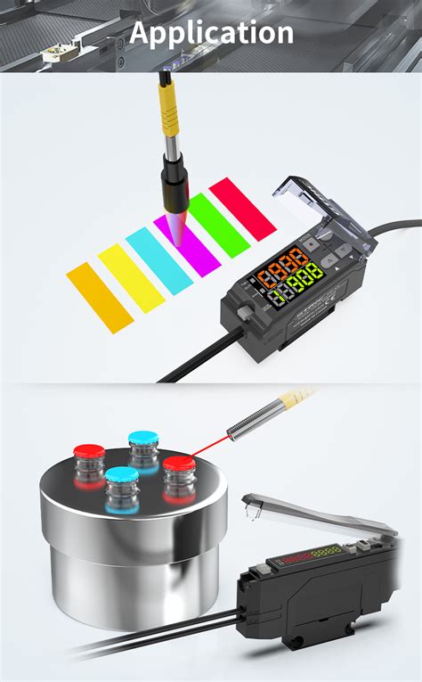 Gtric Color Recognition Fiber Optic Sensor Rgb 3 Color