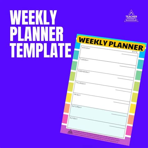 Weekly Planner Template Teacher Resource Worksheets Library