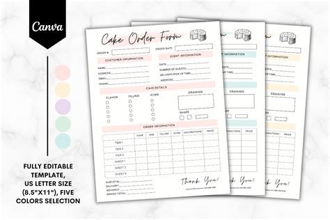 Custom Cake Order Form Template 2 Graphic By Sundiva Design · Creative Fabrica