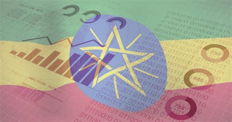 Collecting Data And Binary Coding Image Over Flag Of Ethiopia Stock Illustration Illustration