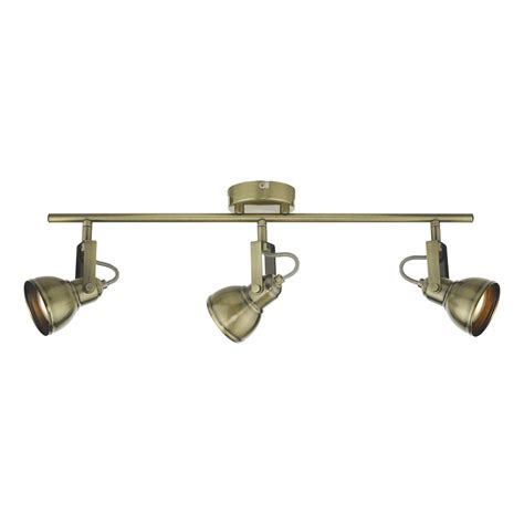 3 Light Antique Brass Spotlight E2 Contract Lighting