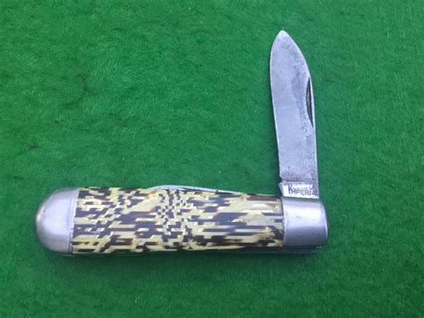 Vintage Imperial 2 Blade Pocket Knife 1935 45 Crazy Psychedelic Handles