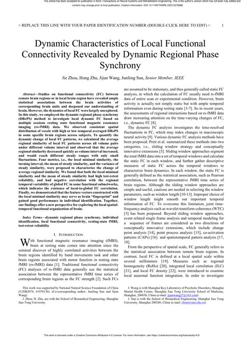 Pdf Dynamic Characteristics Of Local Functional Connectivity Revealed By Dynamic Regional