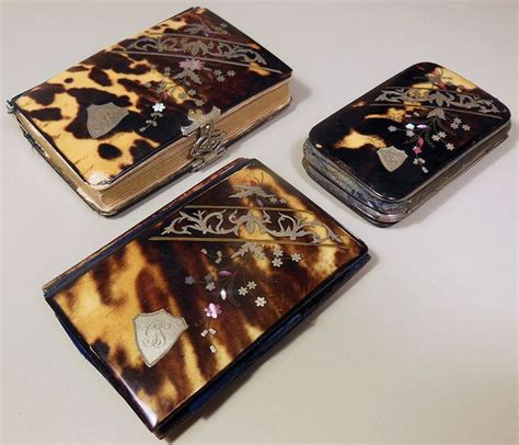 3 Pc Victorian Faux Tortoise Shell Mother Of Pearl Silver Pique Inlay French Silver Pearls 3 Pc Victorian Faux Tortoise Shell Mother Of Pearl Silver Pique Inlay French Silver Pearls