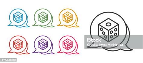 흰색 배경에 격리 된 라인 게임 주사위 아이콘을 설정합니다 카지노 도박 다채로운 아이콘을 설정합니다 벡터 가능성에 대한 스톡 벡터 아트 및 기타 이미지 Istock