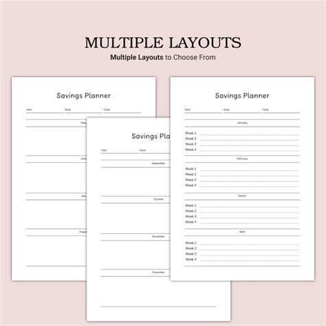 Printable Savings Planner Template