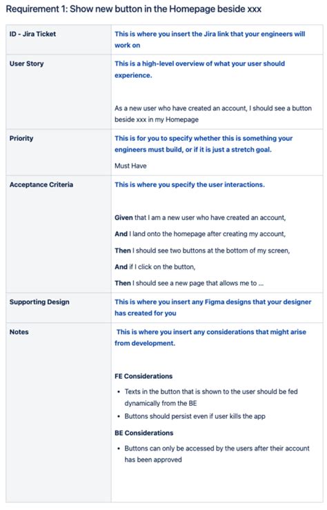 Ui Requirements Document Template