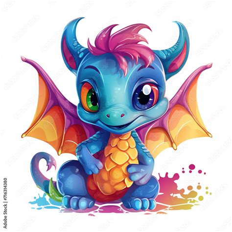 Smiling Gragon Cartoon Illustration On A Clean Background Cute And