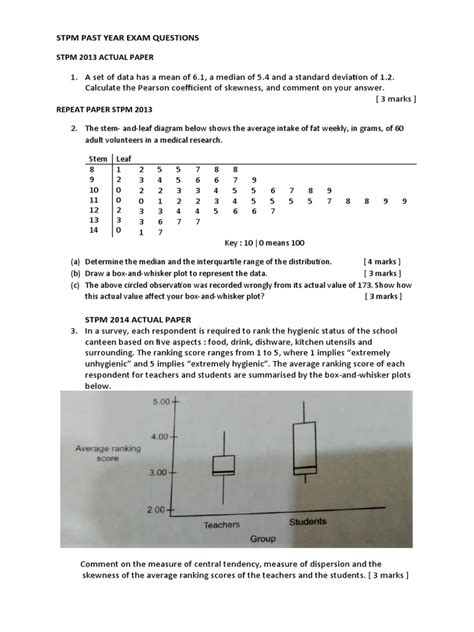 Chapter 13 Data Description Past Year Pdf