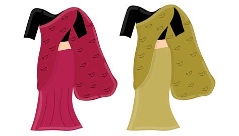 Saree Illustration Free Vector 19520280 Vector Art At Vecteezy